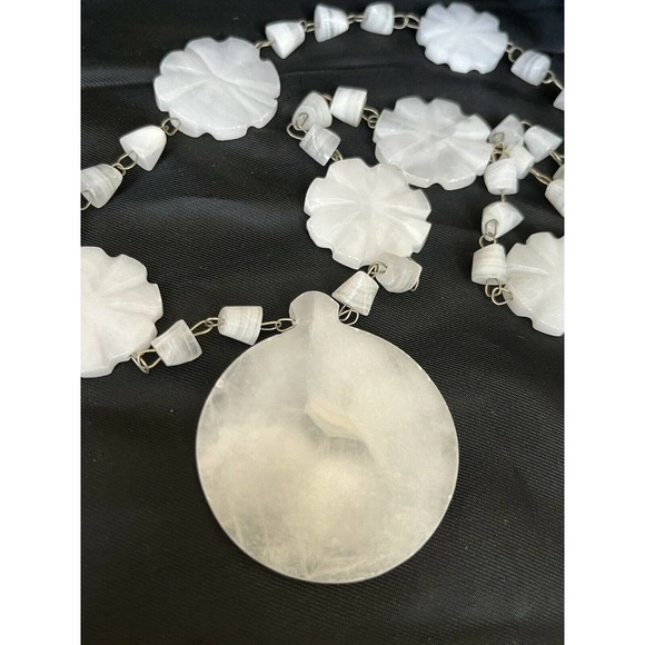 Unbranded | Jewelry | Vintage Carved Alabaster Pendant Necklace Aztec ...